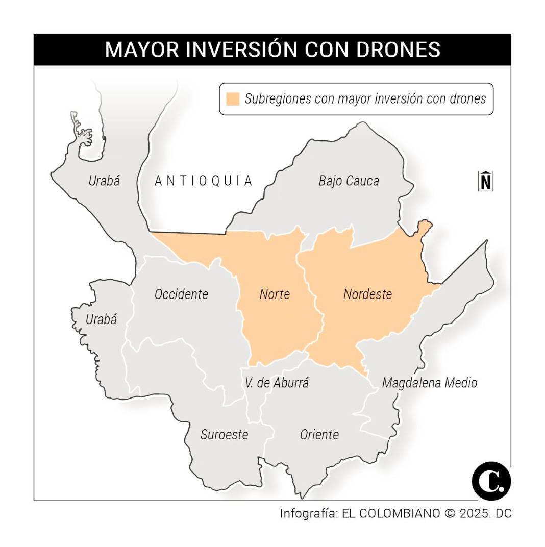 Antioquia comprará 39 drones y antidrones ante amenaza de grupos armados en dos regiones