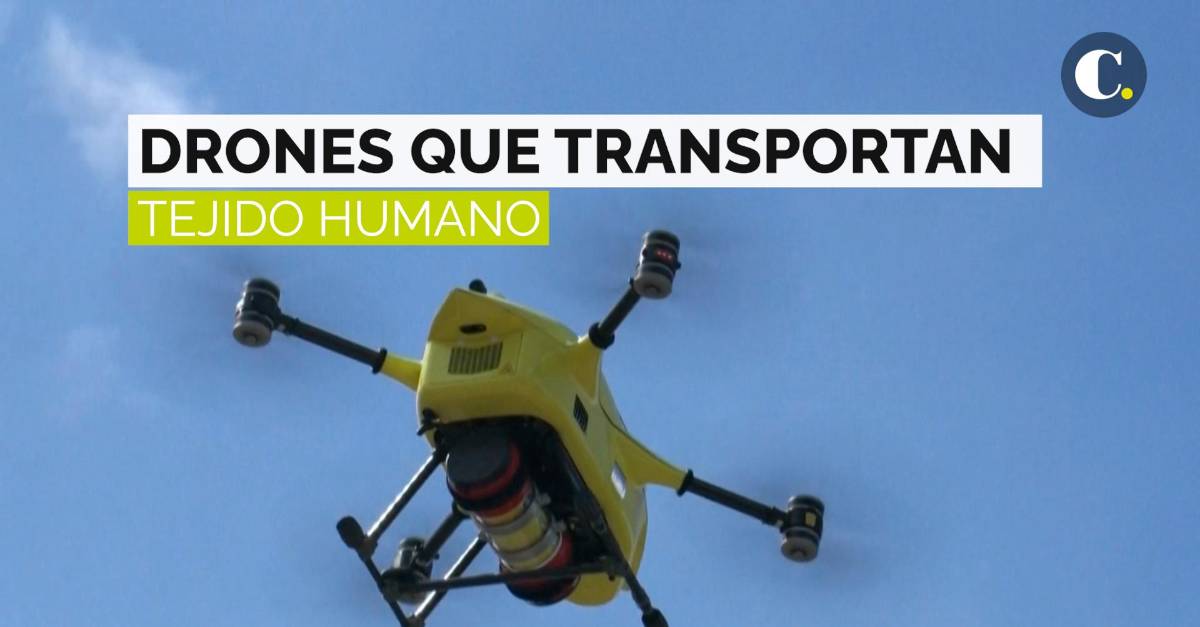 Drones que transportan tejido humano