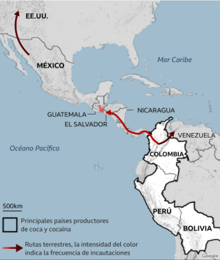 Las rutas del narcotráfico: mapas que revelan el viaje de la droga ...