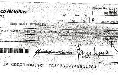 Los cheques que enredan a García Arizabaleta con Odebrecht