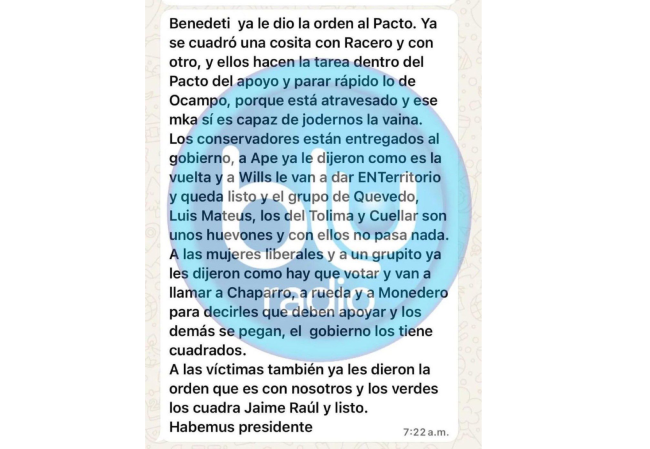 “El Gobierno los tiene cuadrados”: filtran polémico chat en plena puja ...