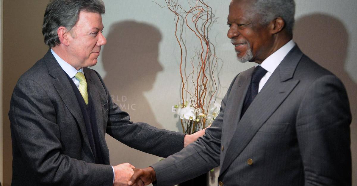 Presidente Santos se reúne con Kofi Annan para hablar de paz