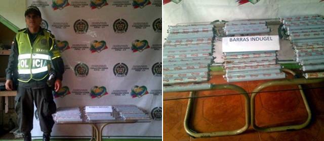 Incautan 50 barras de indugel en Barbosa