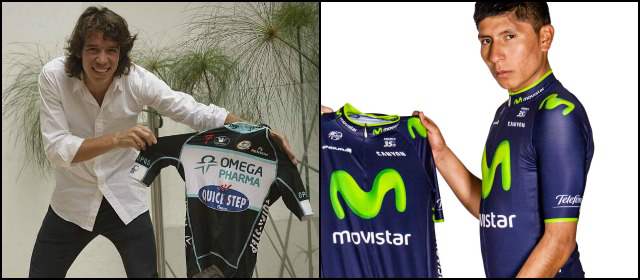 Rigoberto Urán y Nairo Quintana presentan sus uniformes para 2014