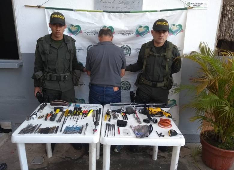 Captura de ladrón de bancos en El Bagre, Antioquia