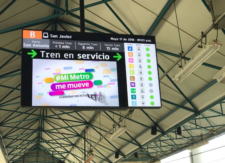 Nuevas pantallas informativas del Metro de Medellín