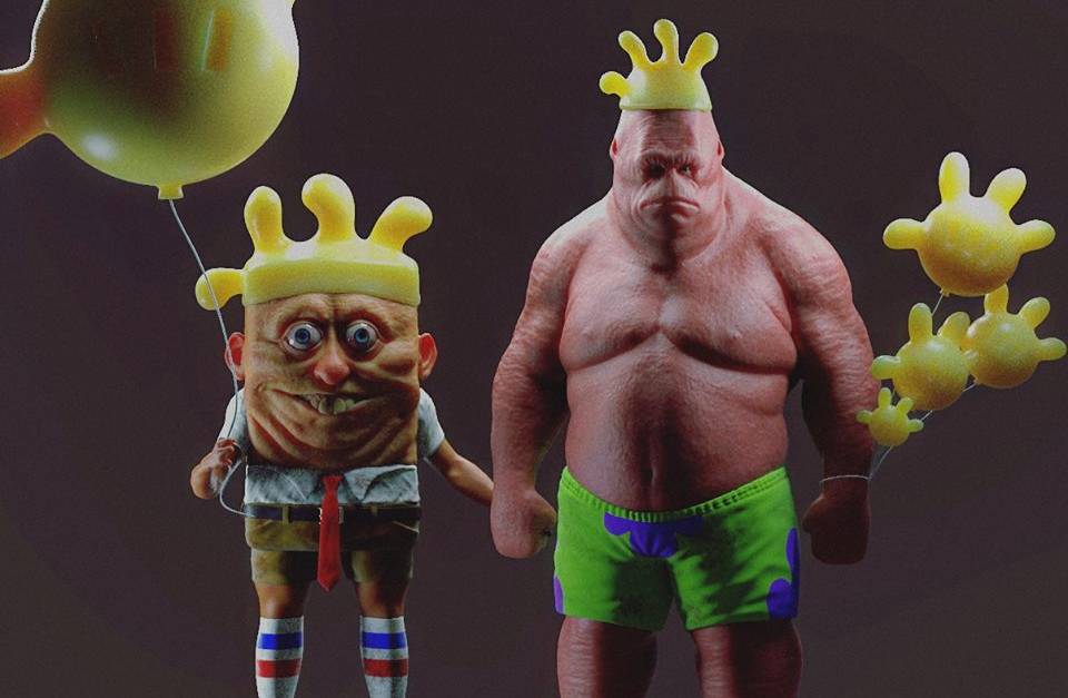 Así se verían Homero Simpson, Bob Esponja y Patricio si fueran reales